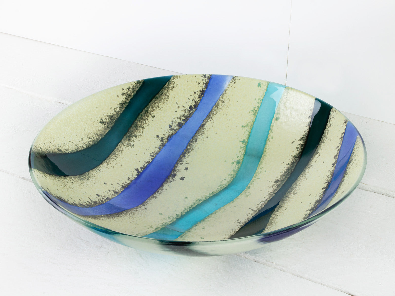 Shoreline Extra Large Deep Dish – Jo Downs Handmade Glass