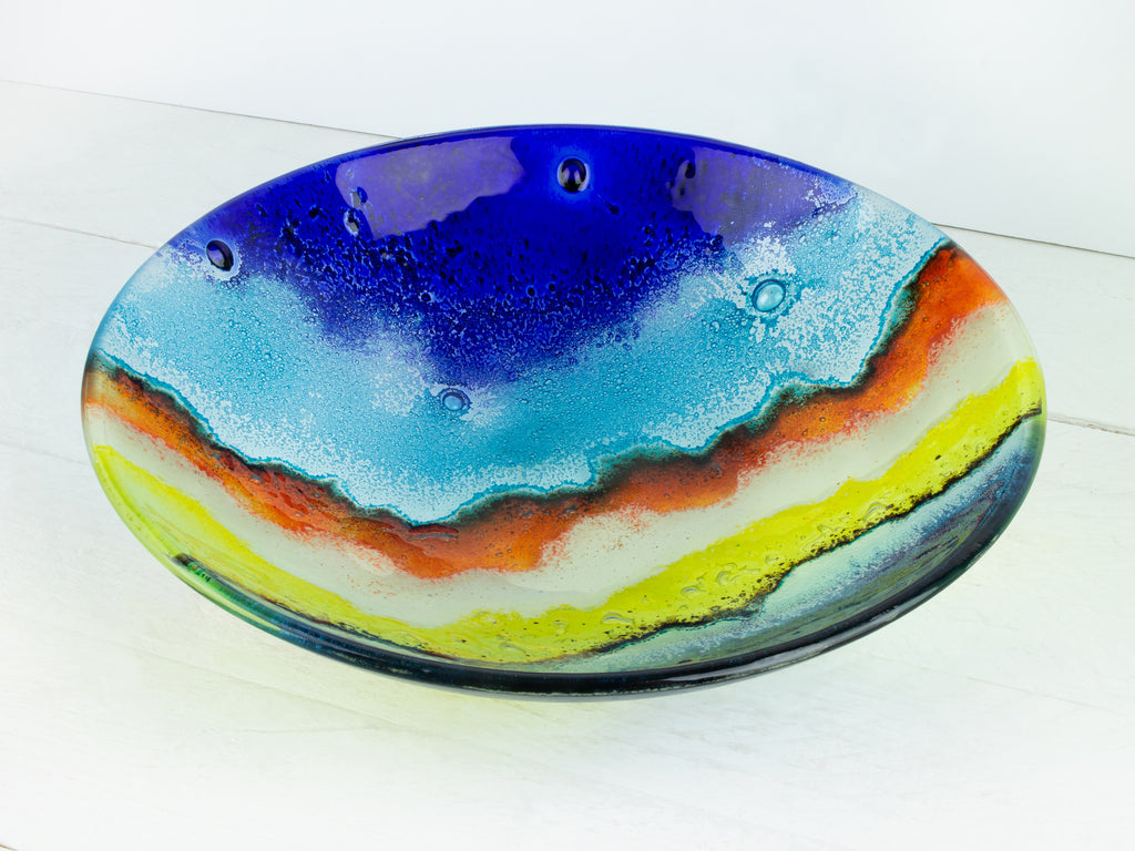 Cornish Sunset Extra Large Deep Dish – Jo Downs Handmade Glass